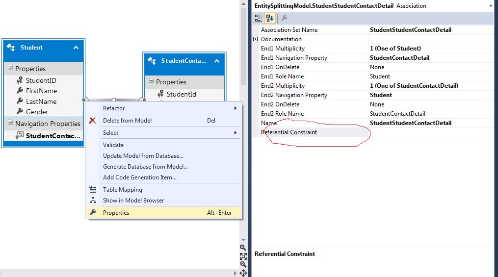 Table Splitting in Entity Framework